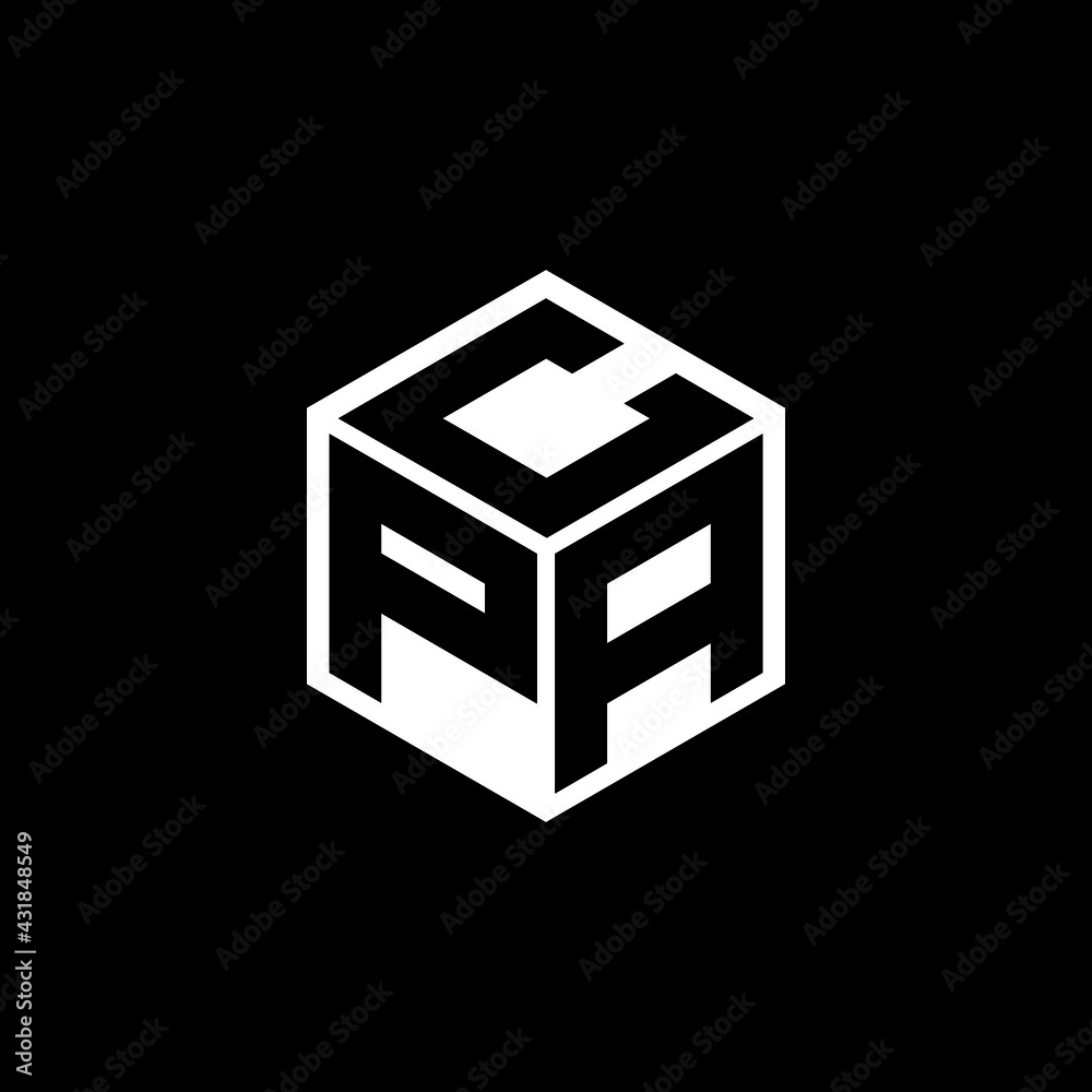 PAC letter logo design with black background in illustrator, vector ...