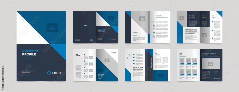 modern blue company profile design template Stock Vector | Adobe Stock
