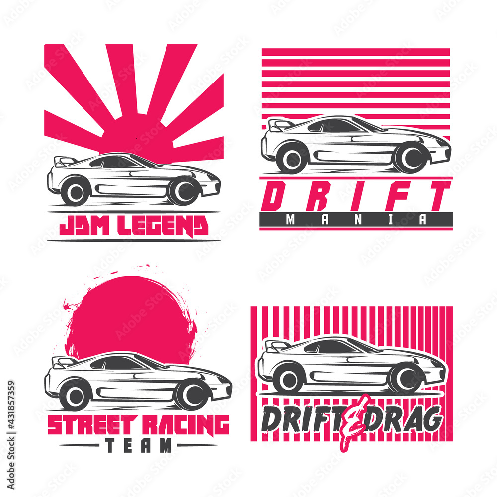 japanese racing drift car logo. Stock Vector | Adobe Stock