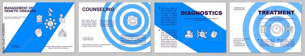 Management of genetic diseases brochure template. Treatment. Flyer ...