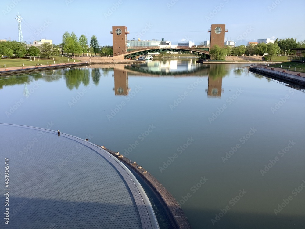 Fugan Unga Kansui Park and Tenmon Bridge Stock Photo | Adobe Stock