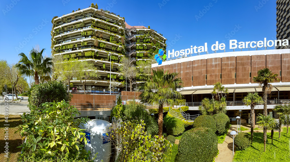 SPAIN, BARCELONA, MARCH, 2021: Green building headquarters Planeta ...