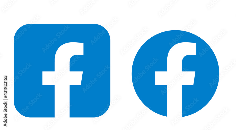 Facebook logo in two versions. Facebook icon. Vector illustration Stock ...