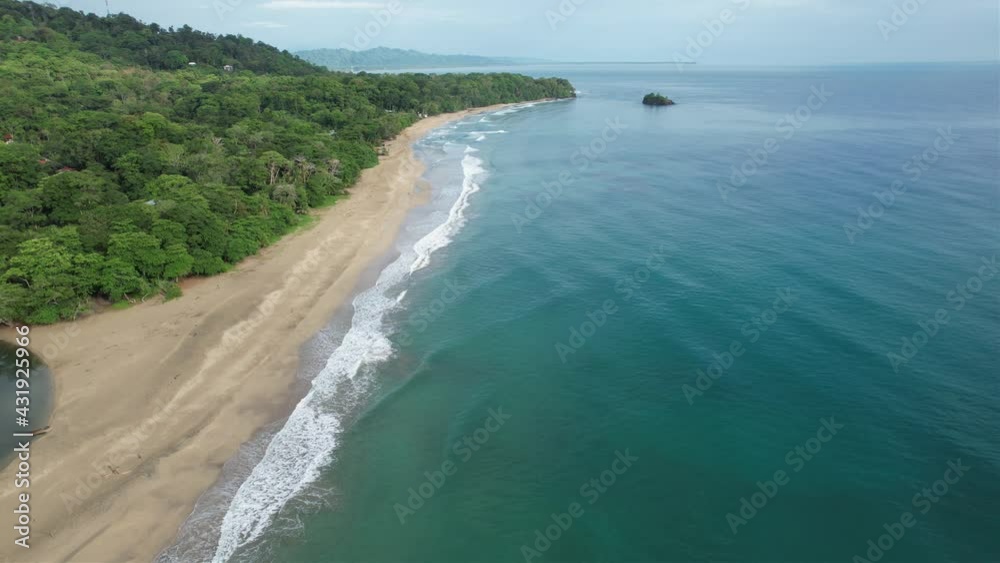 Lush tropical Caribbean Coast of Limon in Costa Rica -aerial views of ...