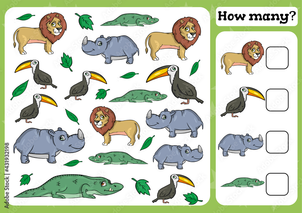 Counting Game for Preschool Children. Count how many Educational a ...