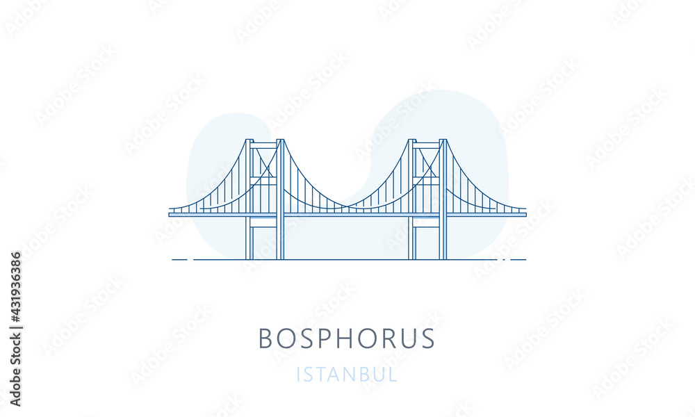 Bosphorus bridge, Istambul. The famous landmark of Istanbul, tourists ...