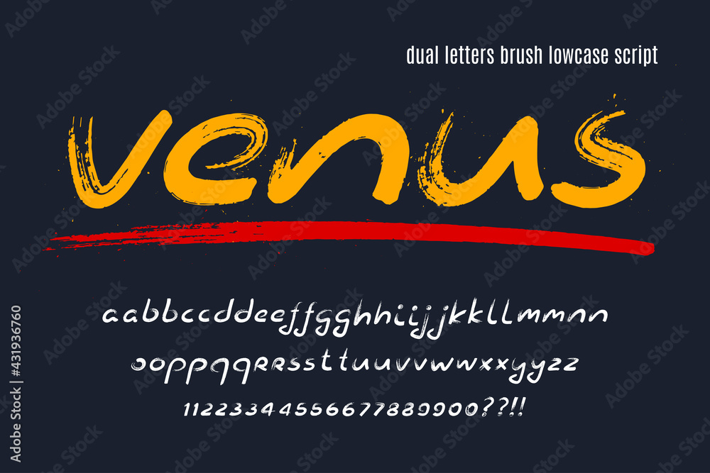 Stylish brush painted an uppercase vector dual letters, alphabet ...