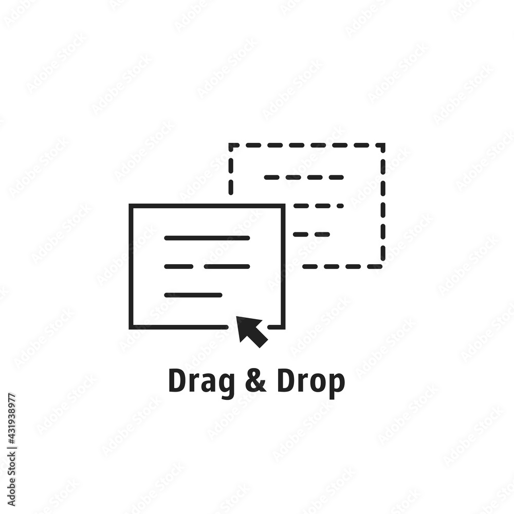 minimal thin line drag drop icon Stock Vector | Adobe Stock