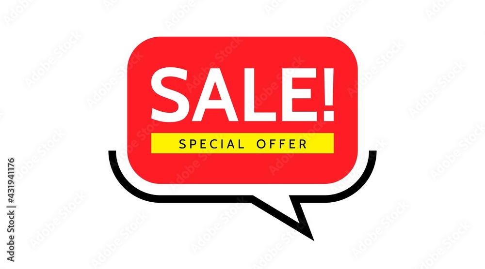 Big Sale and special offer. Banner, Button Speech bubbles with dialog ...