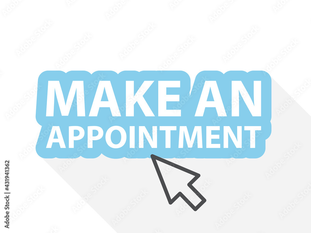 make an appointment button with mouse pointing arrow - vector ...