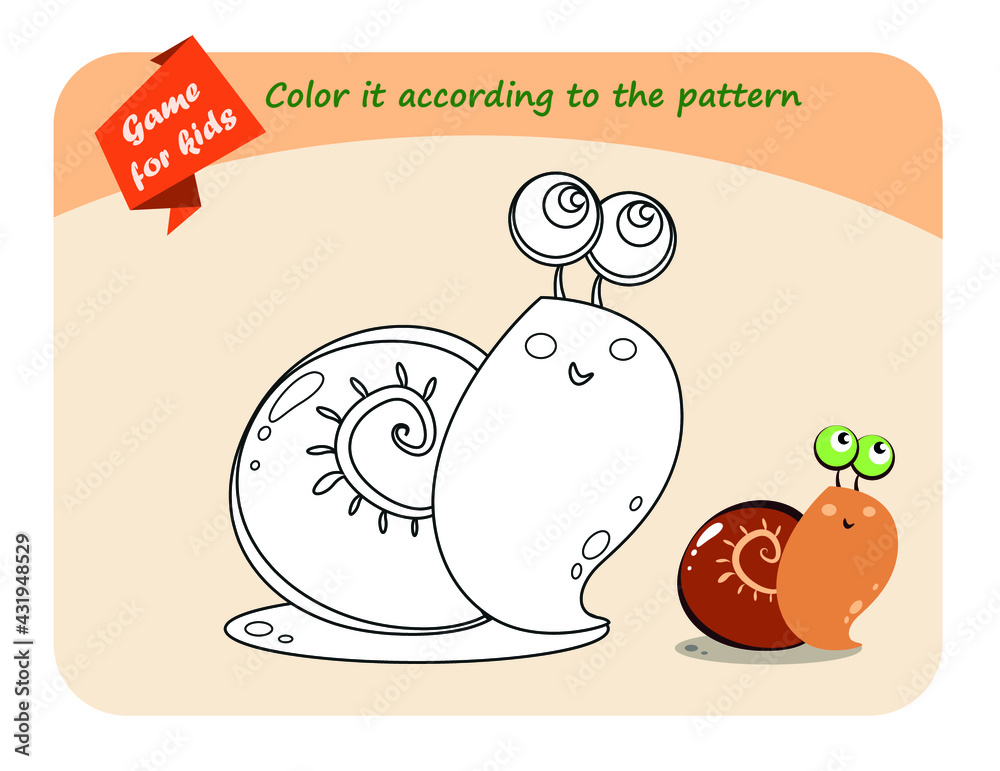 Educational game for children. Color the picture according to the ...