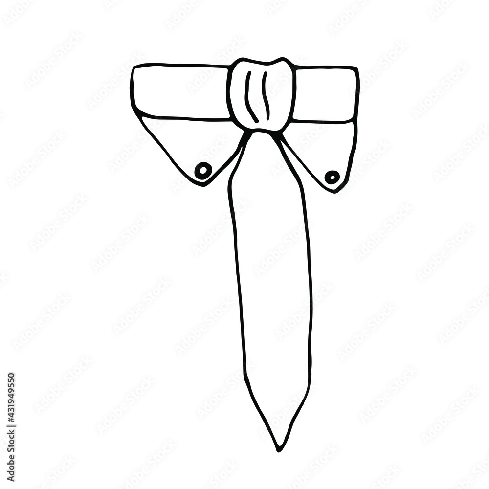 Doodle tie.Line art drawing.Hand drawn line art vector illustration ...