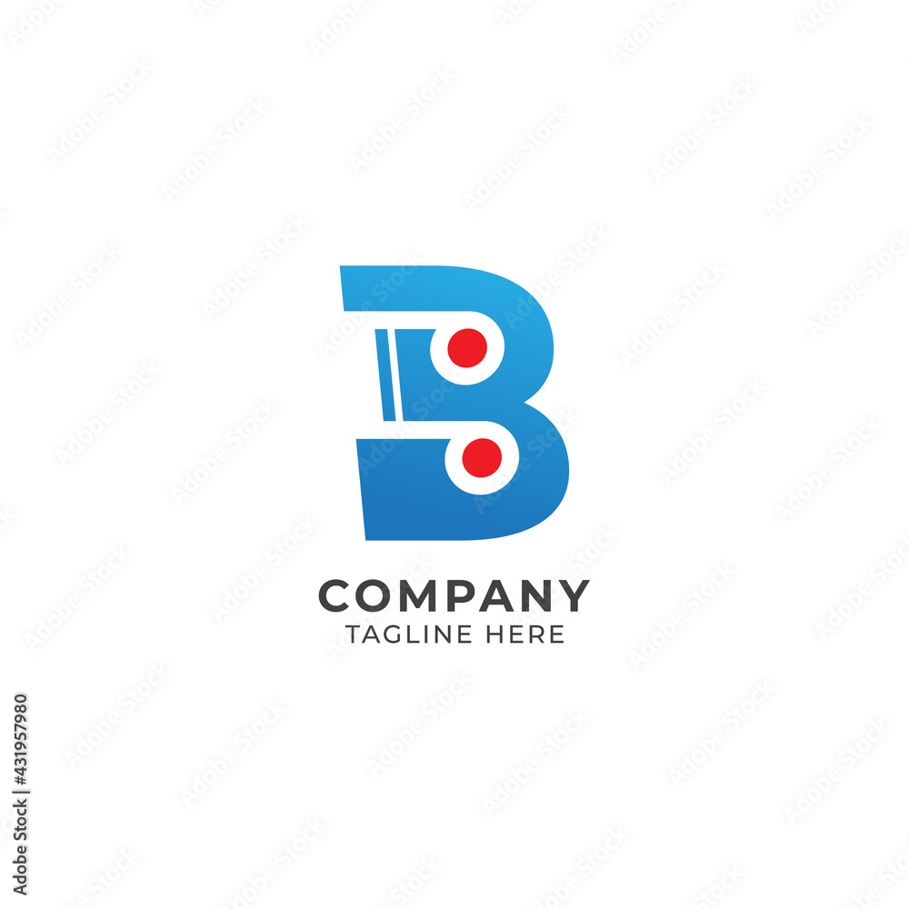 Letter B Alphabet Music Logo Design. Initial, Musical Note Beamed ...