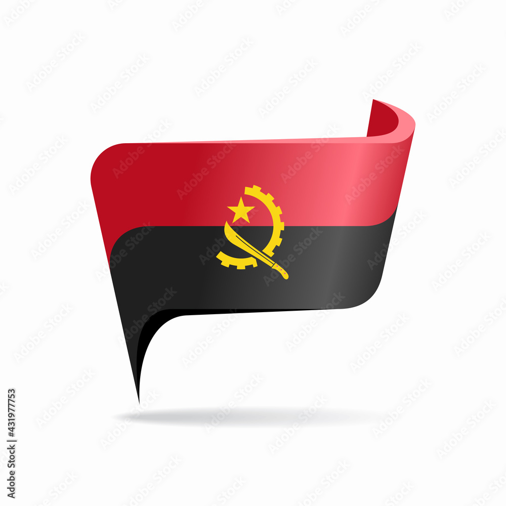 Angolan flag map pointer layout. Vector illustration. Stock Vector ...