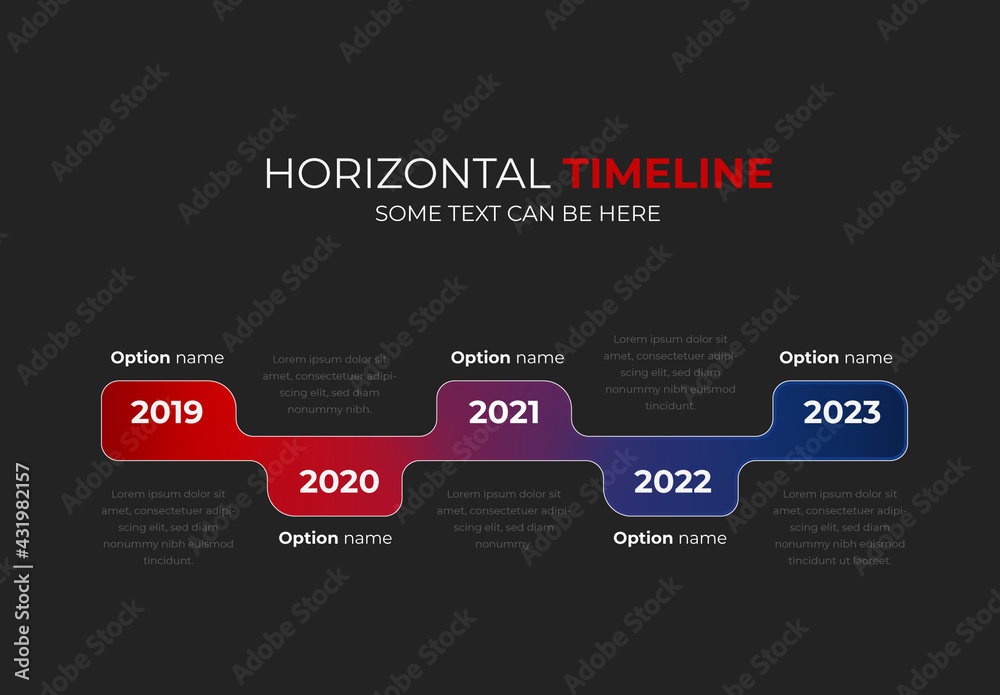 Horizontal Chart Table Layout with Dark Background Stock Template ...