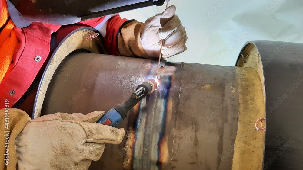 TIG Weld Tungsten Inert Gas Welding Stock Photo | Adobe Stock
