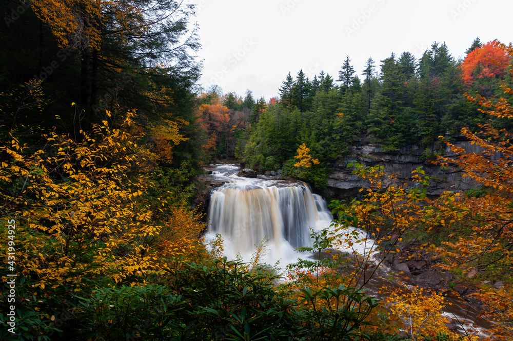 Blackwater Falls - Long Exposure Waterfall on Blackwater River in ...