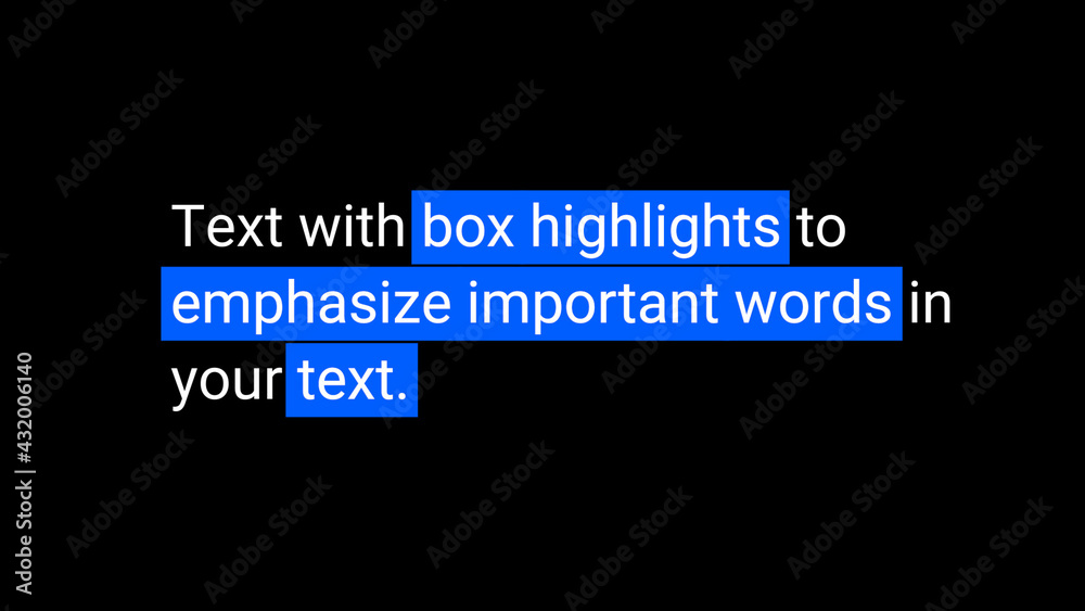 Text with Box Highlights Stock Template | Adobe Stock