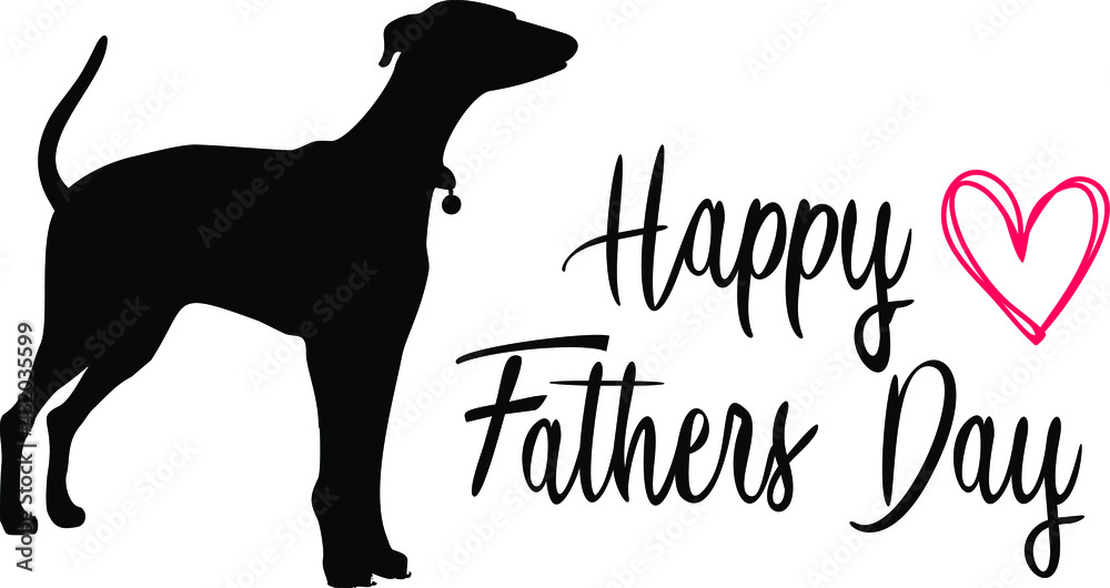 Happy Fathers Day with dog on white background. Vector เวกเตอร์สต็อก ...