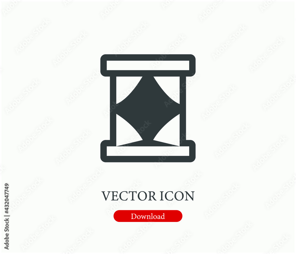 Sand clock vector icon. Editable stroke. Linear style sign for use on ...