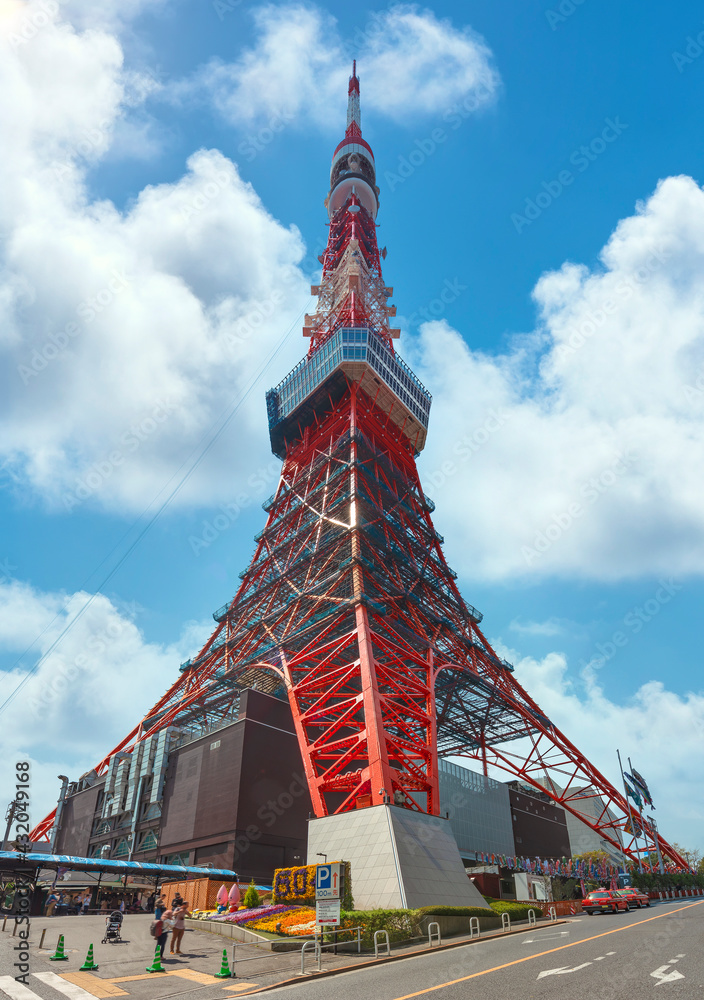 tokyo, japan - april 06 2019: Perspective view at foot of the tallest ...