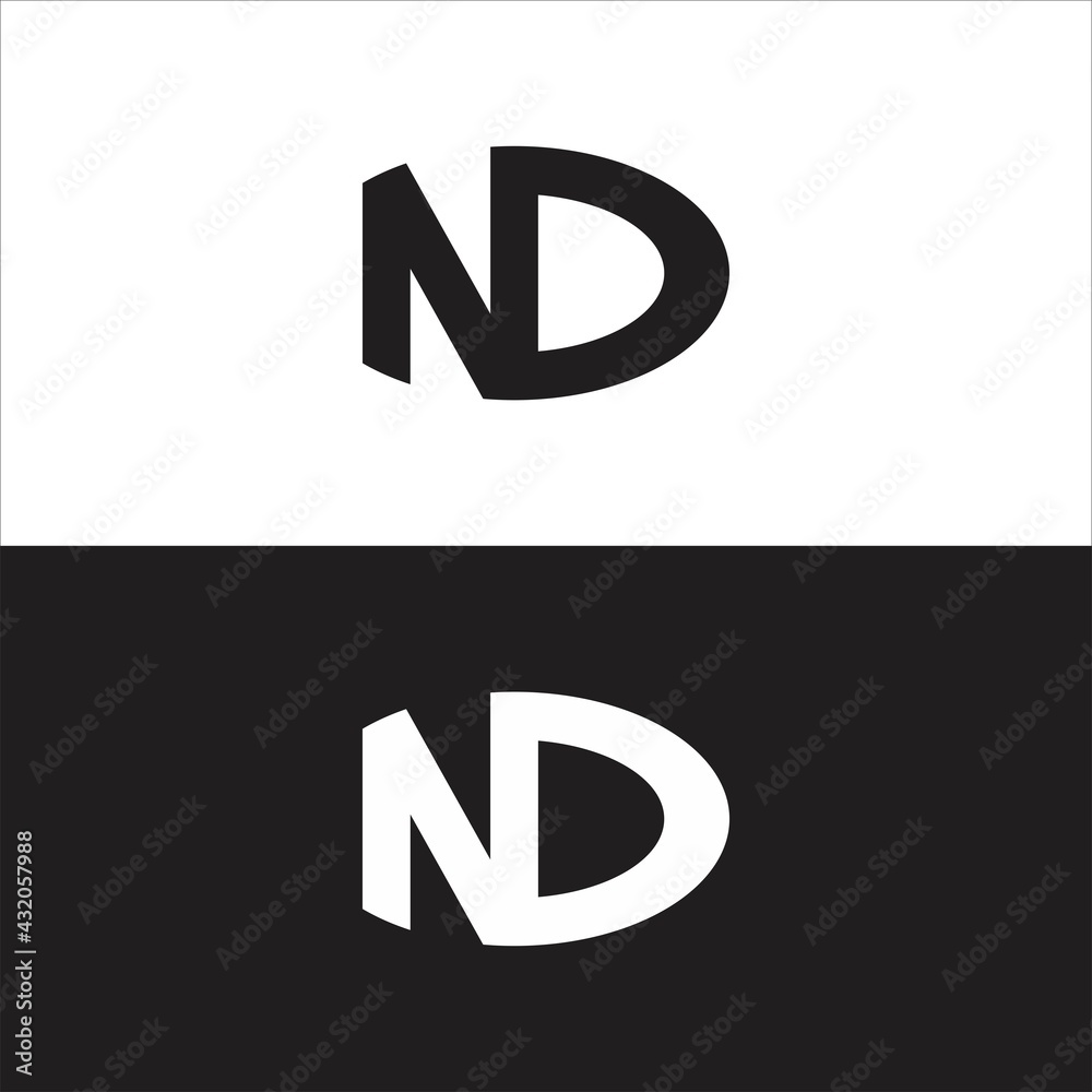 nd logo vector design black Stock Vector | Adobe Stock