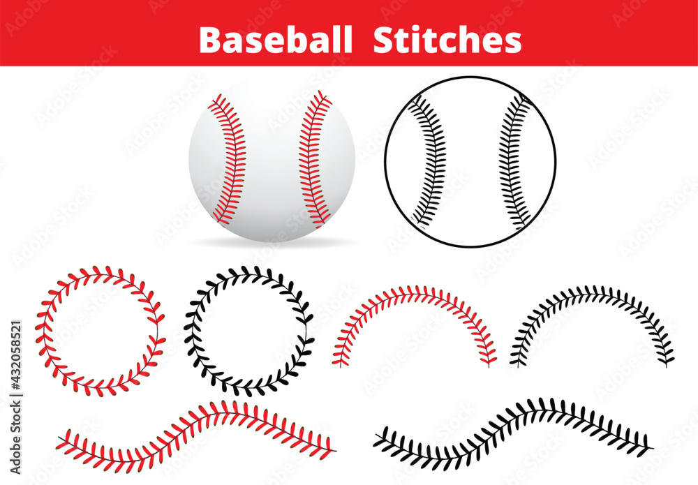 Baseball Stitches on a white background , vector design Stock Vector ...