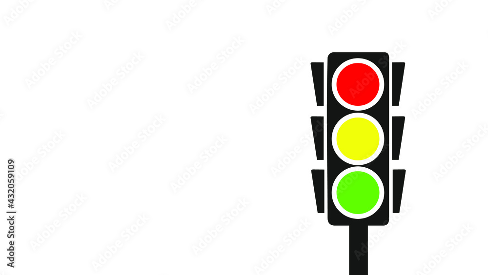 STANDING TRAFFIC LIGHT BANNER WITH WHITE BACKGROUND, RIGHT MARGIN ...