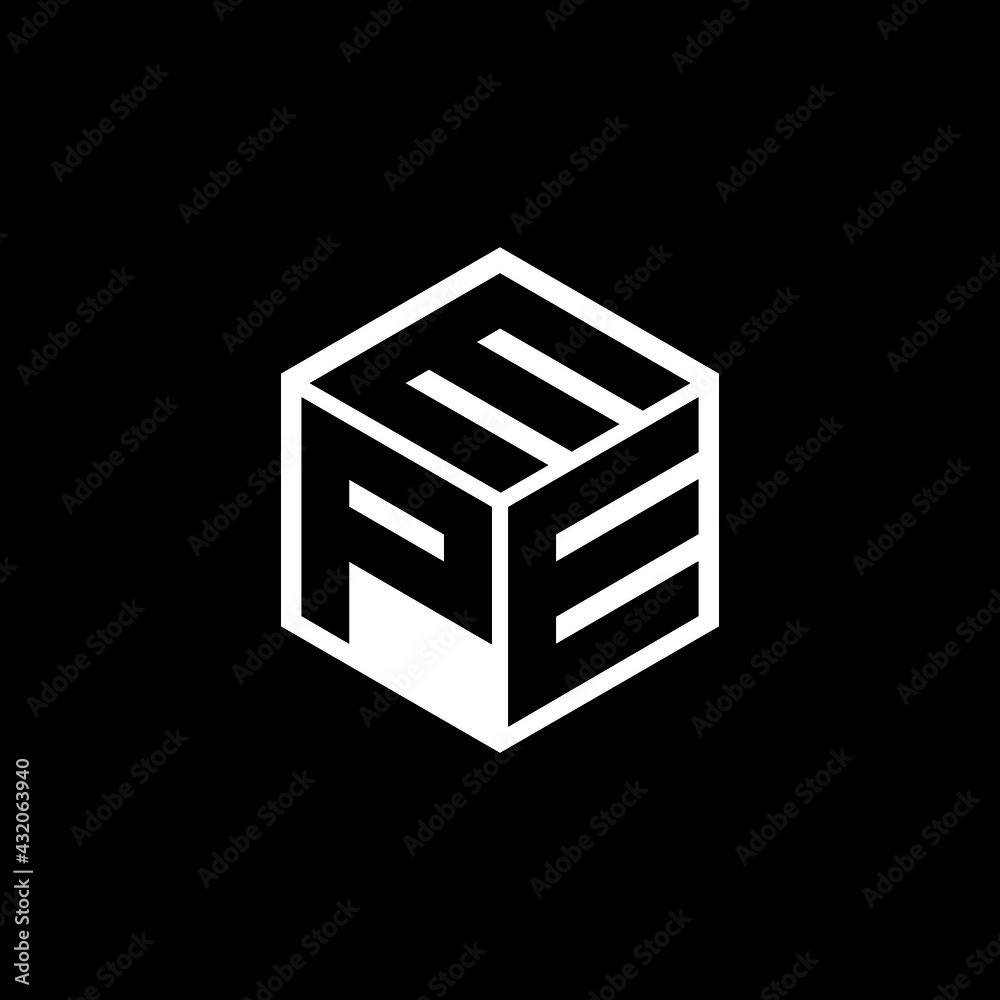 PEM letter logo design with black background in illustrator, vector ...