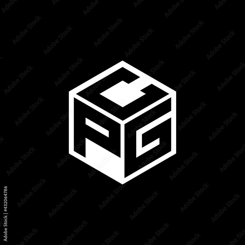 PGC letter logo design with black background in illustrator, vector ...