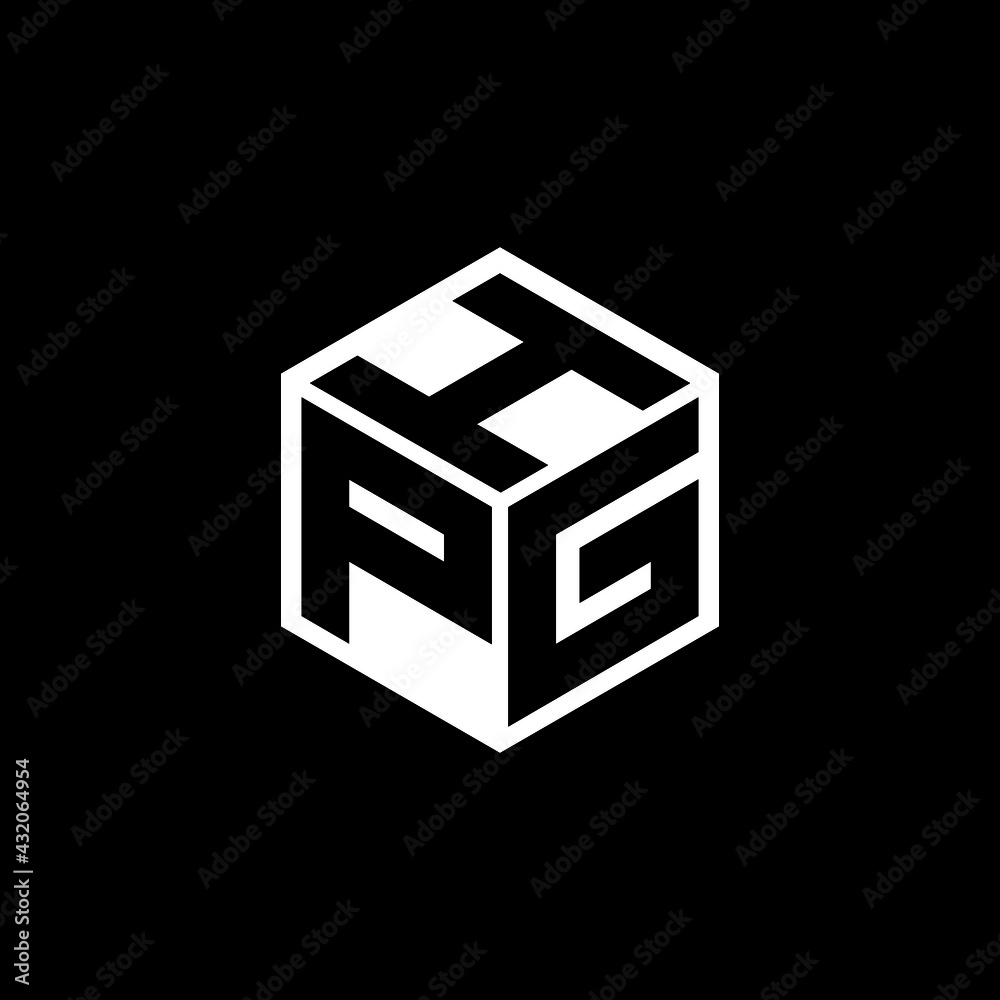 PGH letter logo design with black background in illustrator, vector ...