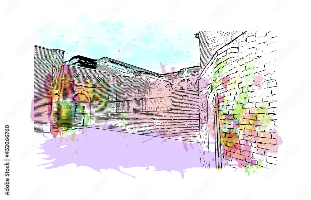 Building view with landmark of Erbil is the capital of Iraqi Kurdistan ...