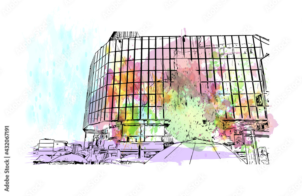 Building view with landmark of Erbil is the capital of Iraqi Kurdistan ...