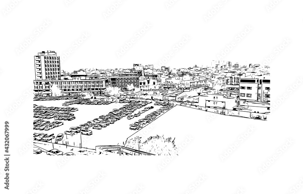 Building view with landmark of Erbil is the capital of Iraqi Kurdistan ...