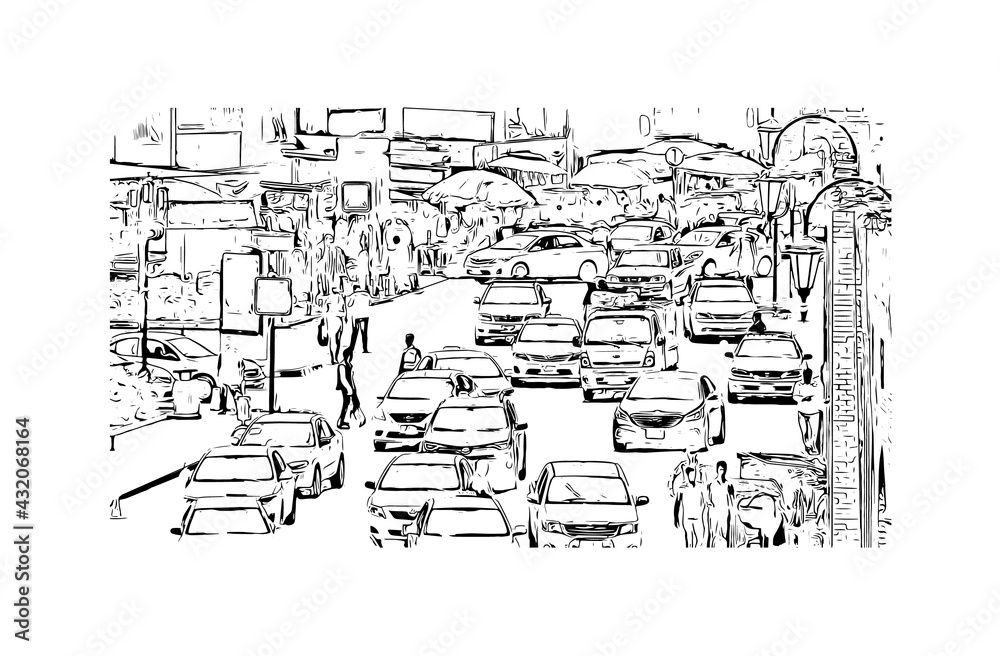 Building view with landmark of Erbil is the capital of Iraqi Kurdistan ...