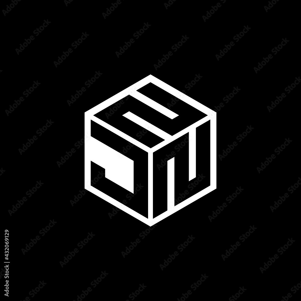 JNN letter logo design with black background in illustrator, vector ...