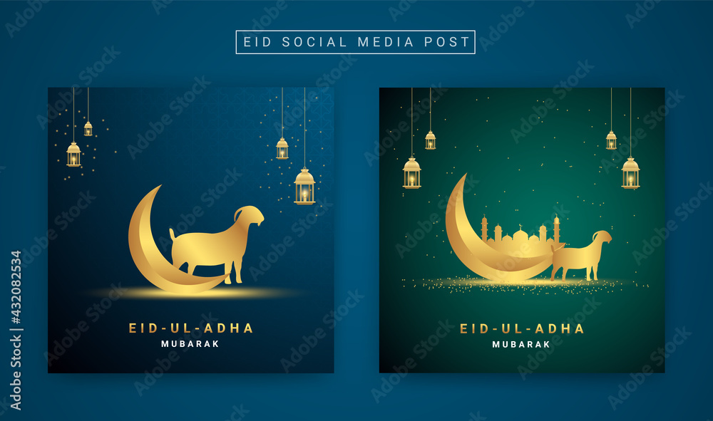 Eid mubarak Social media post, Eid ul adha social media banner post ...