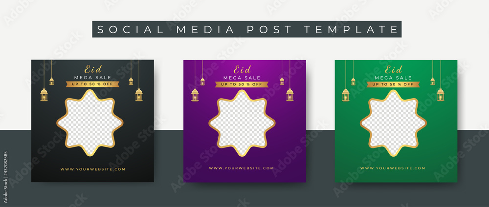 Eid Sale Modern social media post feed. Eid Sale creative vector social ...