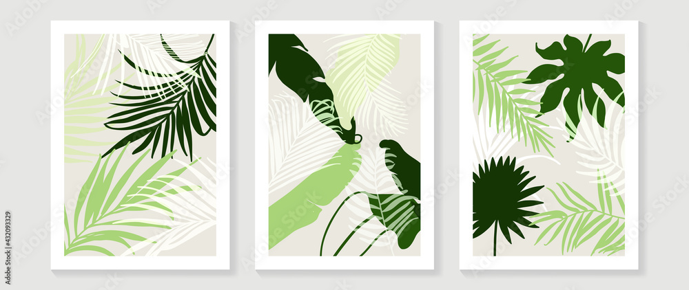 Abstract art leaf background vector. Organic abstract art style ...