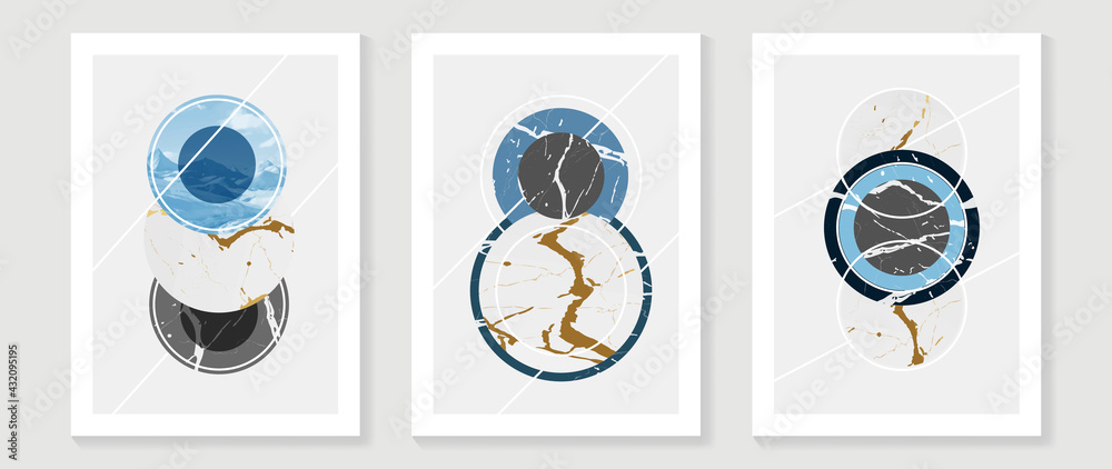 Abstract Math art background vector. Modern block color art wallpaper ...