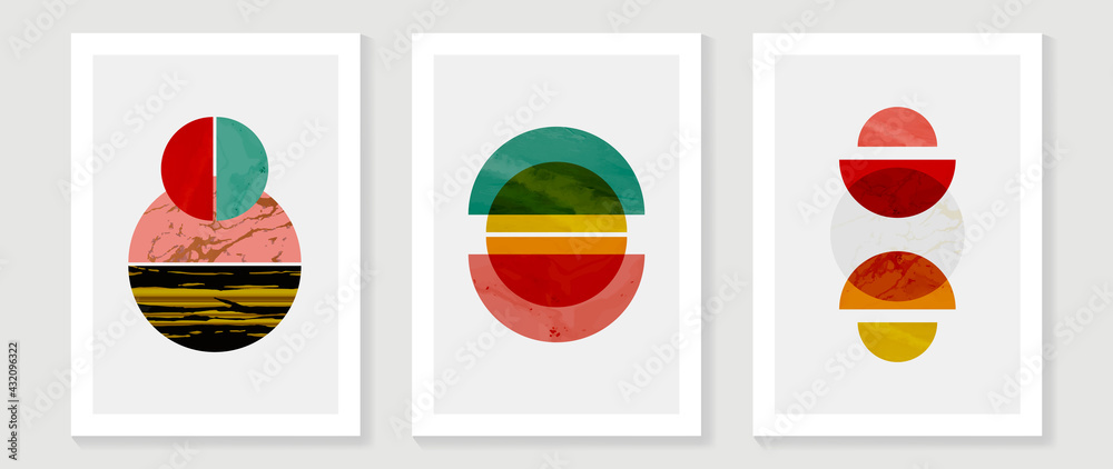 Abstract Math art background vector. Modern block color art wallpaper ...