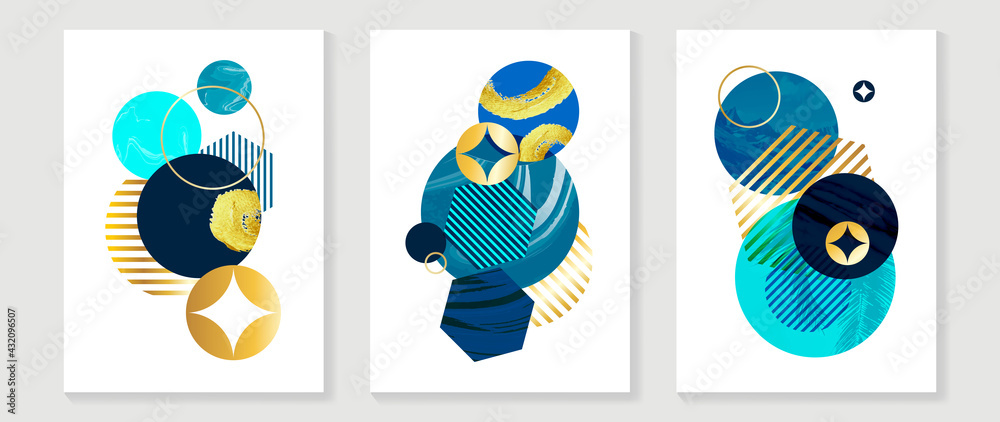 Abstract Math art background vector. Modern block color art wallpaper ...