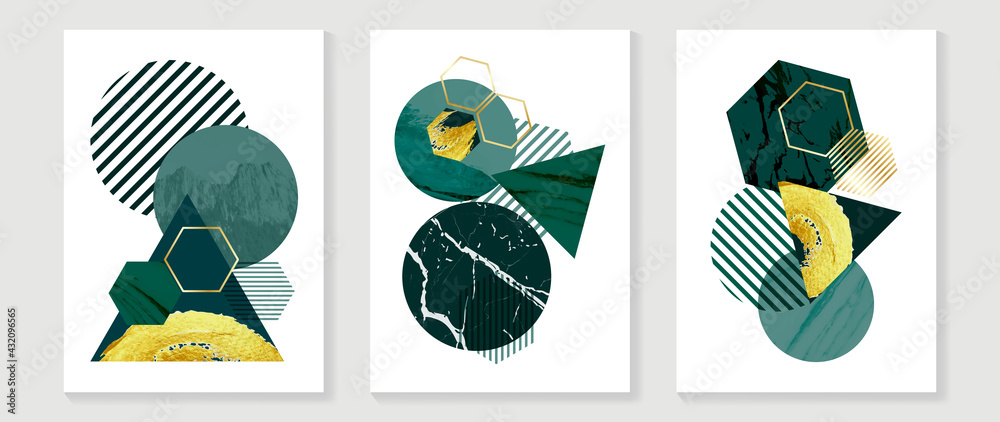 Abstract Math art background vector. Modern block color art wallpaper ...