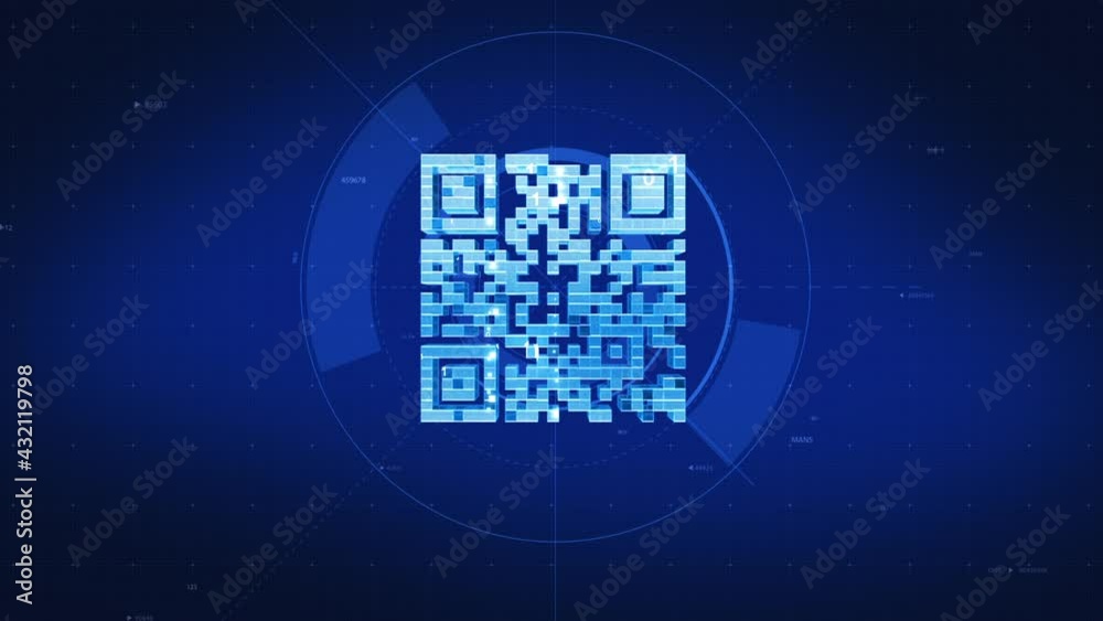 Holographic QR Code Reveal With Elegant Sci-fi Blue Background, It can ...