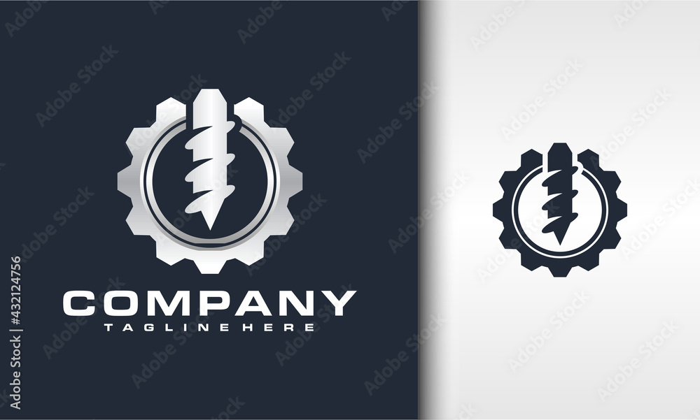 drill gear logo Stock Vector | Adobe Stock