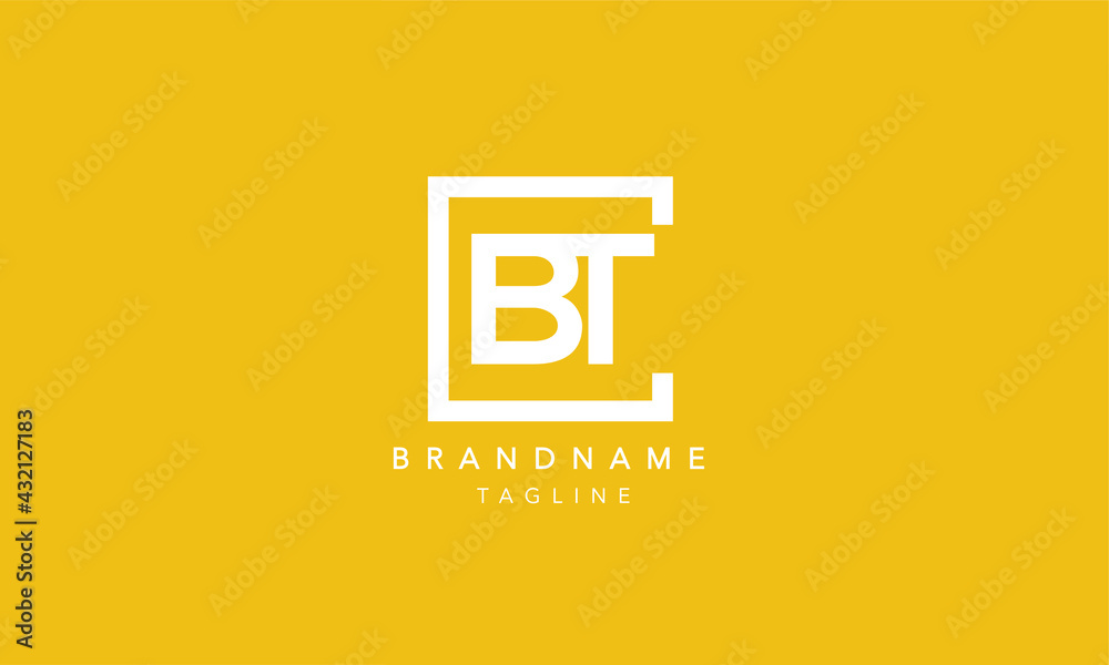 BT Alphabet Letters Initial Square Icon Logo Stock Vector | Adobe Stock