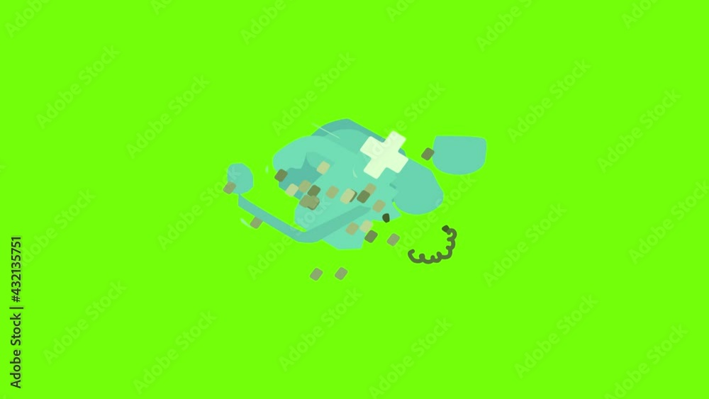Phone icon animation cartoon object on green screen background Stock ...