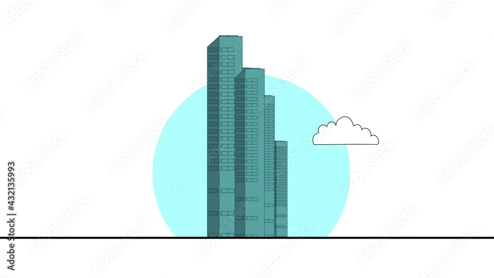 3D illustration - render of skyscraper in flat cartoon style Stock ...