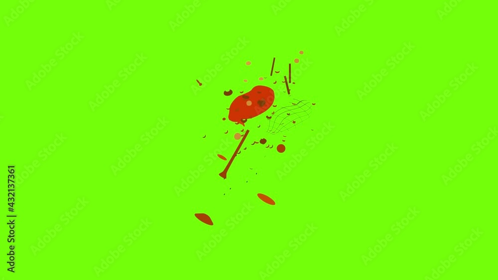 Bagpipe icon animation cartoon object on green screen background Stock ...