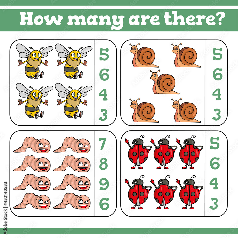 How many are there Counting Game for Preschool Children. Count how many ...
